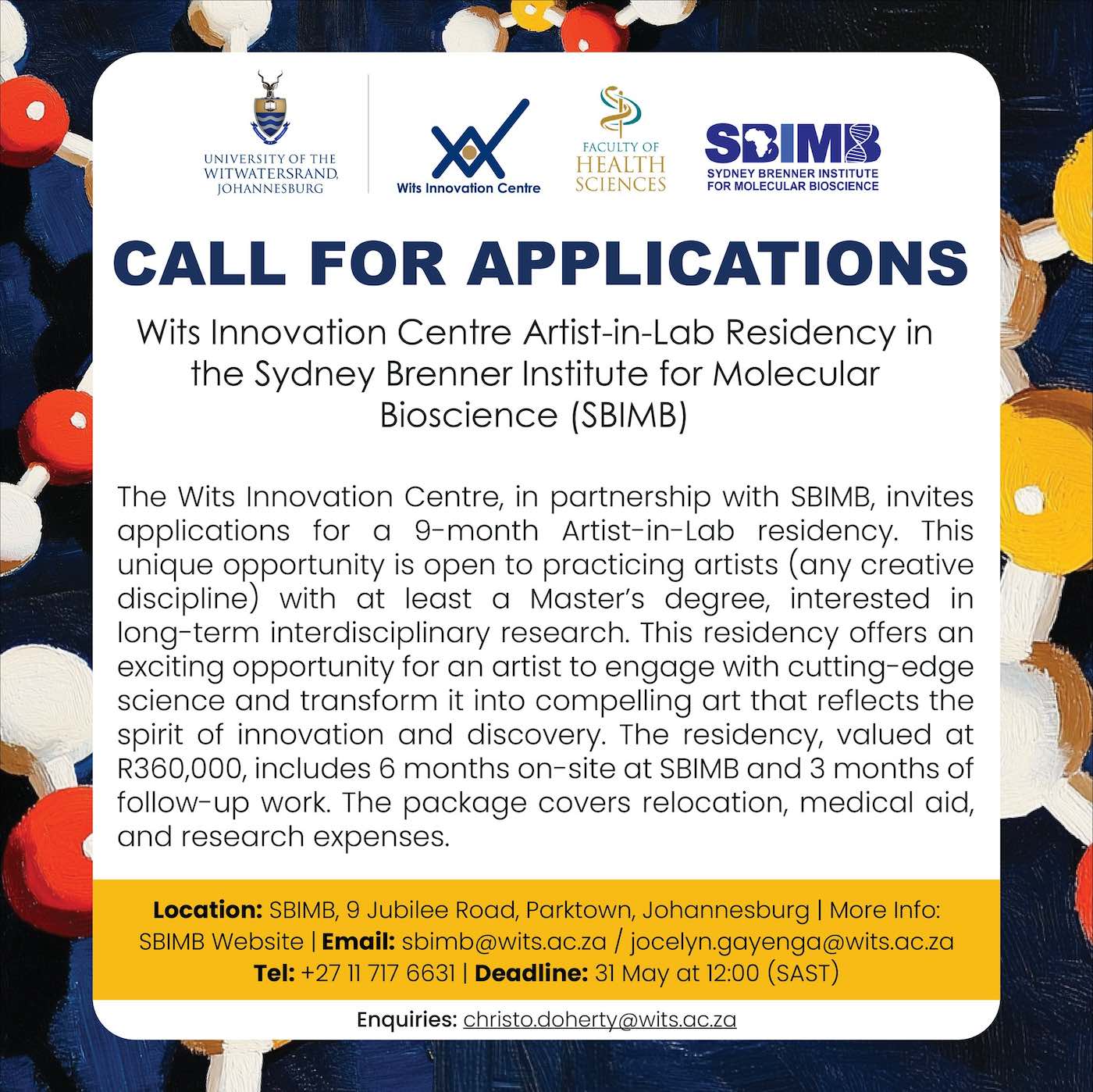 Wits Innovation Centre: Artist-in-Lab Residency with the Sydney Brenner ...